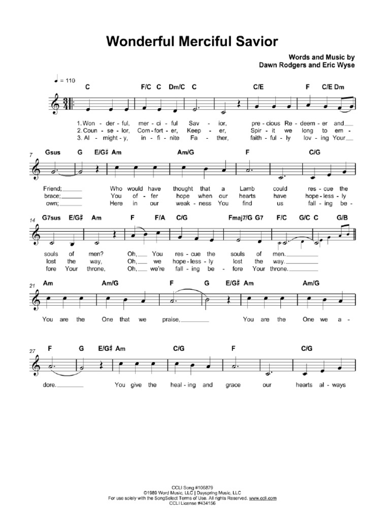 Wonderful, Merciful, Savior | PDF
