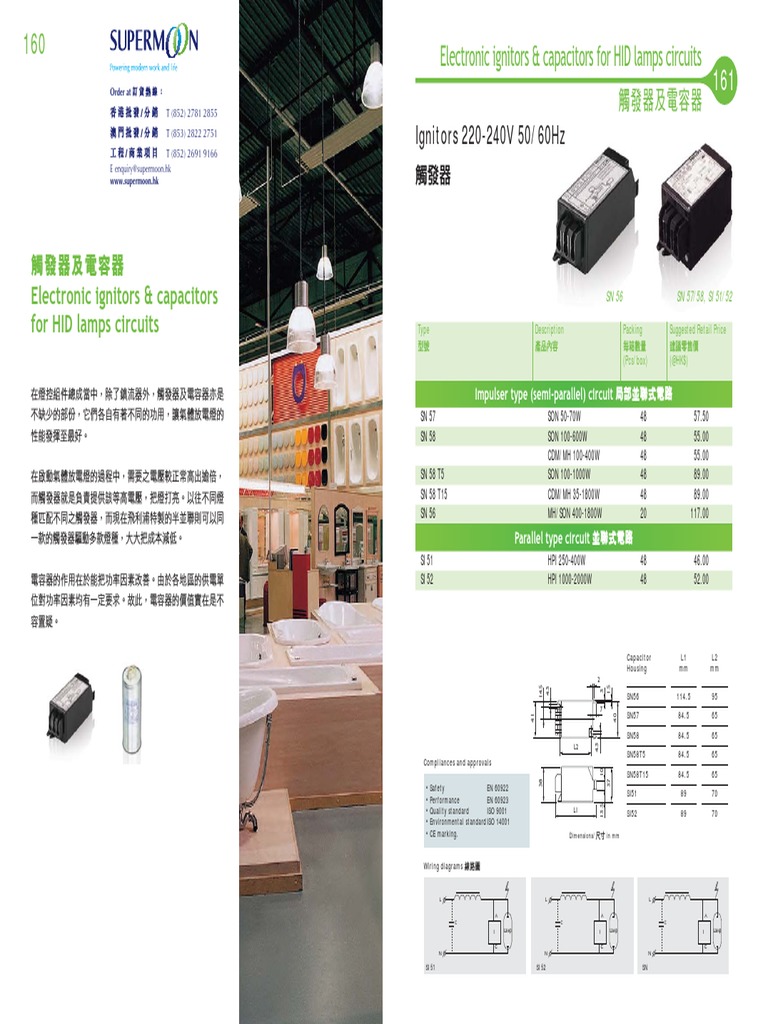 HID Lamp Ignitors and Capacitors Guide | PDF | Capacitor | Components