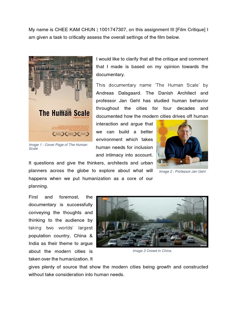 Film Critique: The Human Scale Documentary | PDF | Psychological Concepts