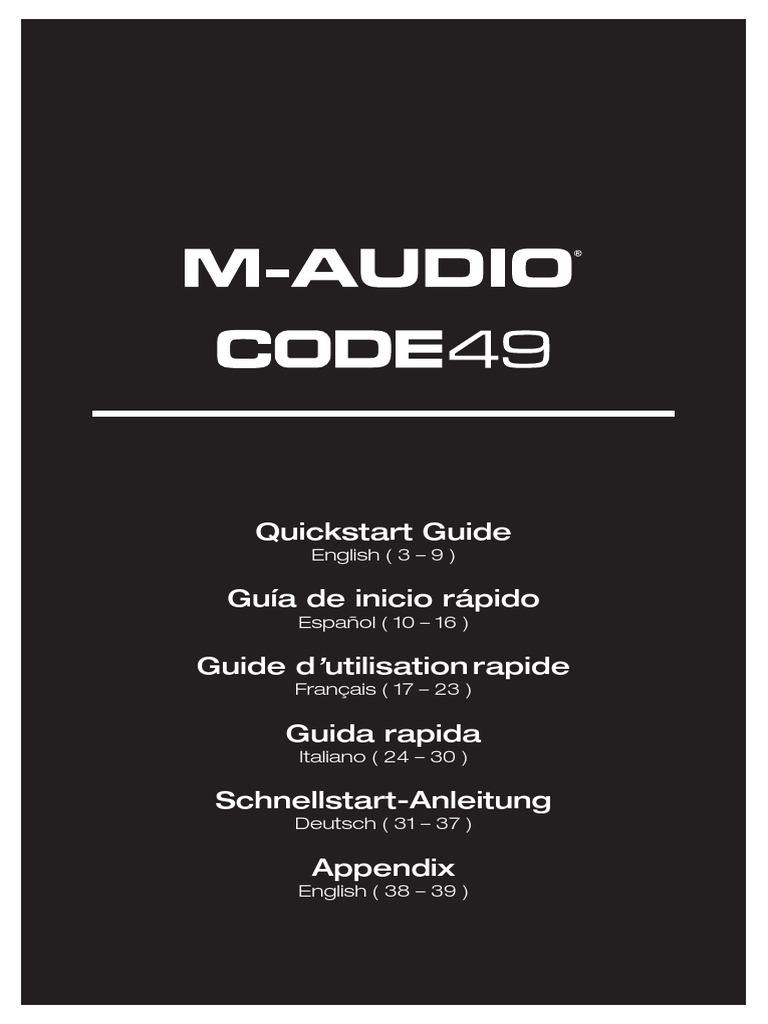 Code49 QuickstartGuide v1.2 | PDF | Synthesizer | Music Technology