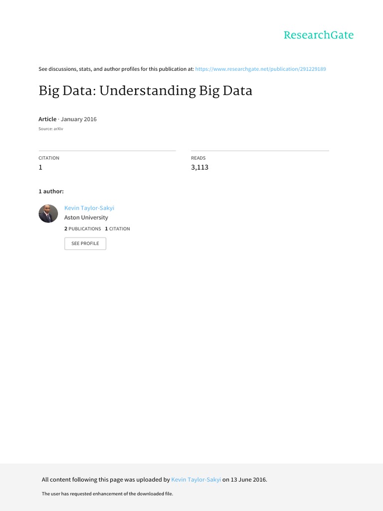 Big Data Understanding Big Data | PDF | Big Data | Map Reduce
