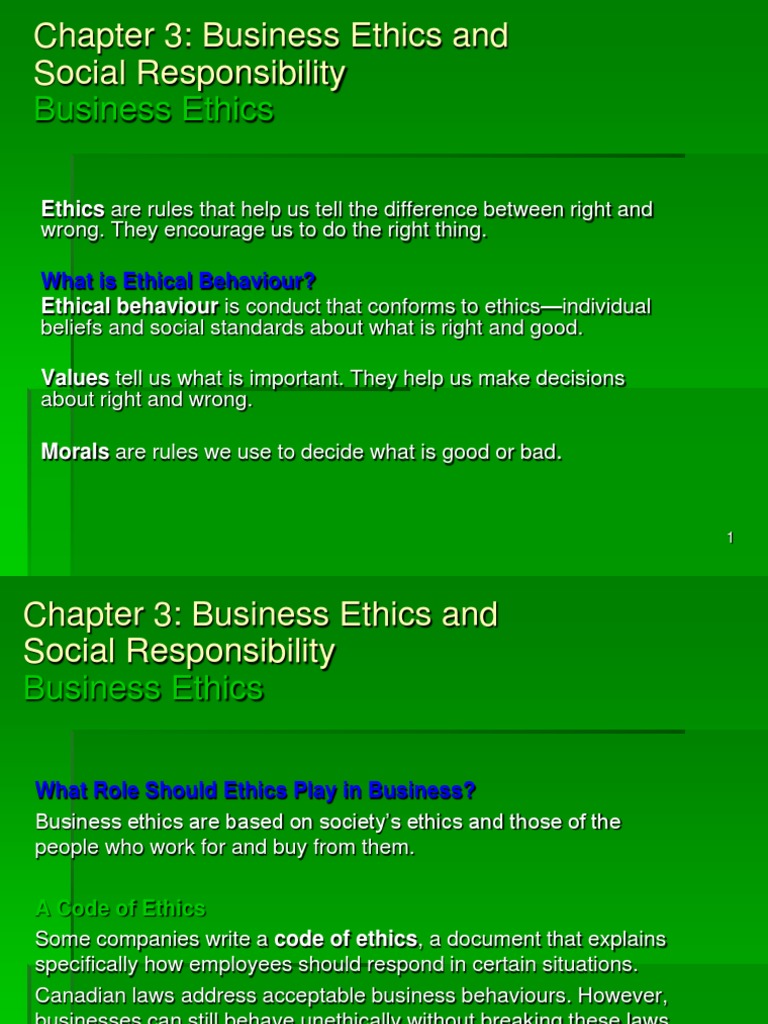 Business Ethics & CSR Guide | PDF | Business Ethics | Corporate Social ...