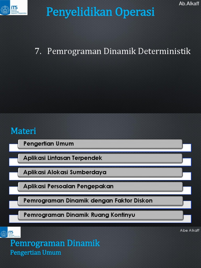 Bab 7 Program Dinamik Deterministik | PDF