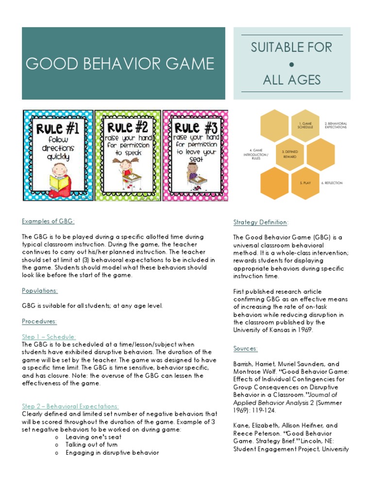 Goodbehaviorgame | PDF | Behavior Modification | Learning