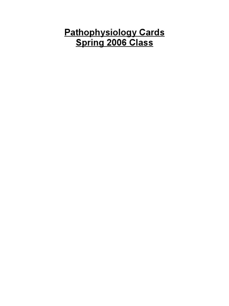 Nursing Patho Cards | PDF | Candidiasis | Heart