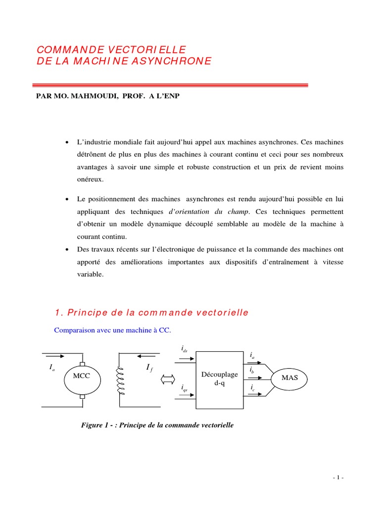 Commande vectorielle machine asynchrone | PDF | Composants électriques ...