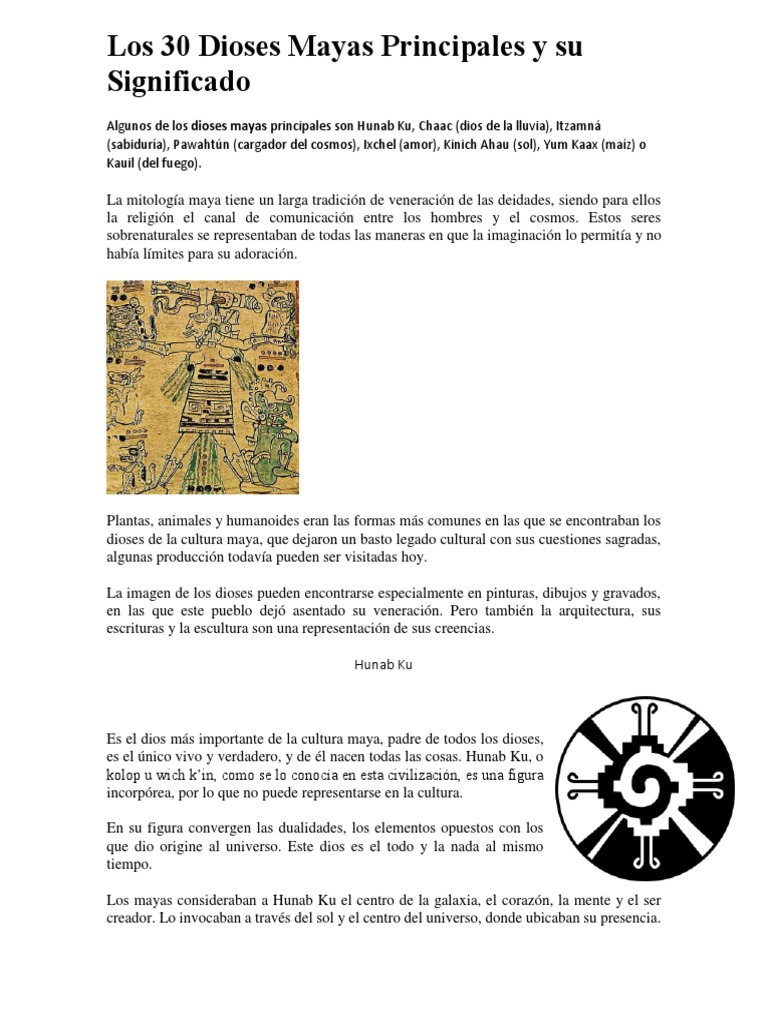 Dioses Mayas Y Su Significado