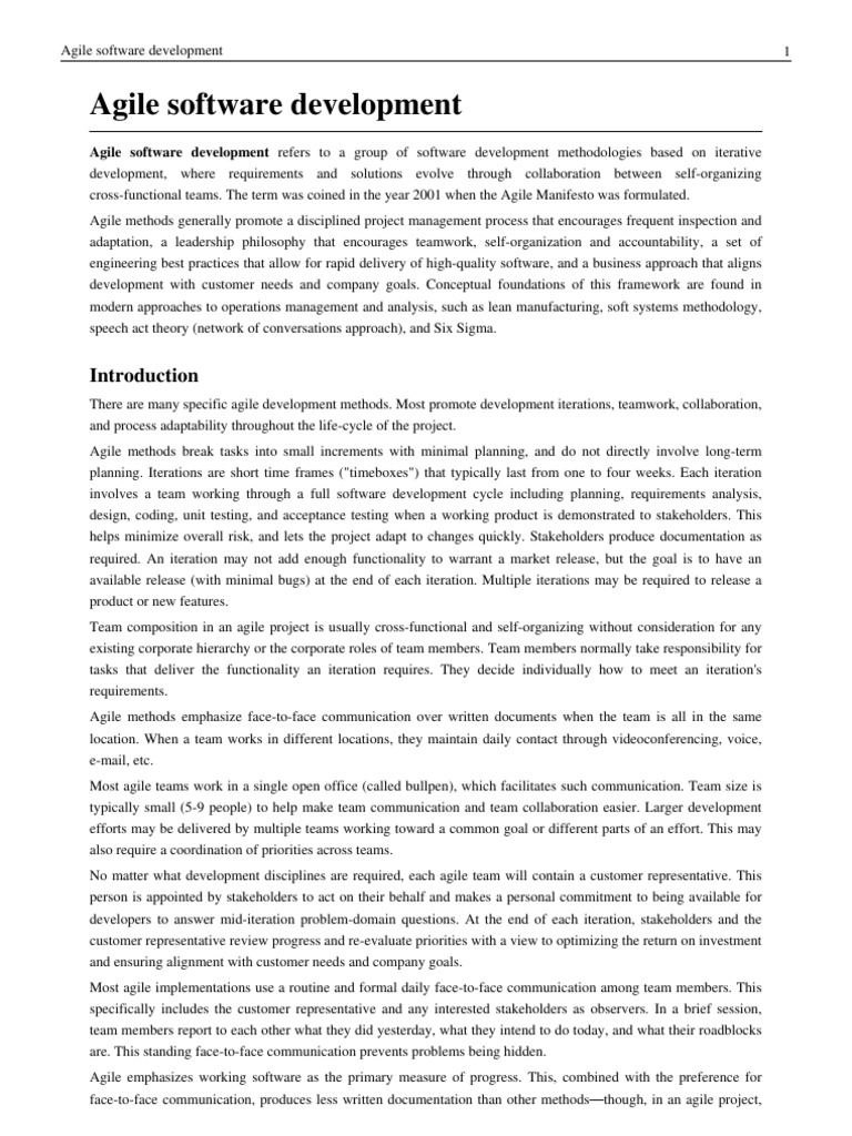 Agile Software Development | PDF | Agile Software Development | Software Development Process