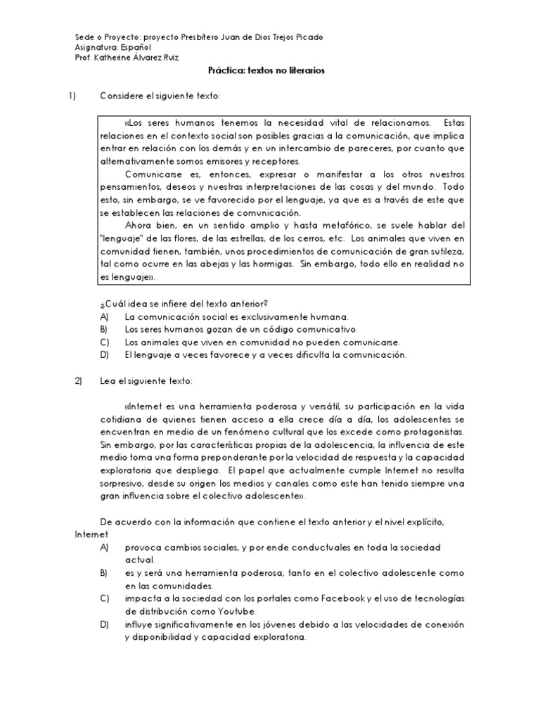 Práctica de Textos No Literarios | PDF | Conocimiento | Malaria
