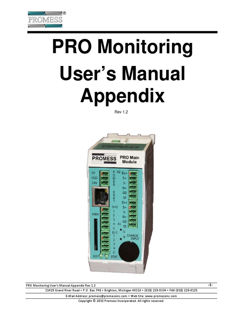 PRO Monitoring User's Manual Appendix Rev 1 - 2 | PDF | Backup | Ip Address