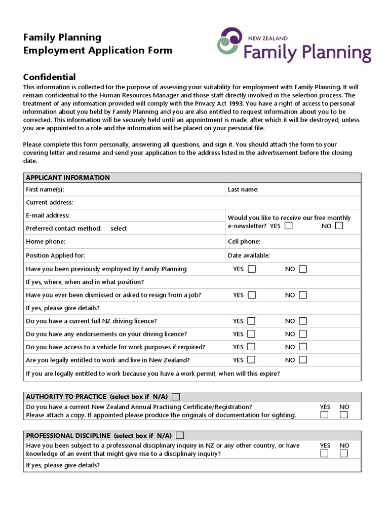 Family Planning Application Form August 2017 | PDF | Disability ...