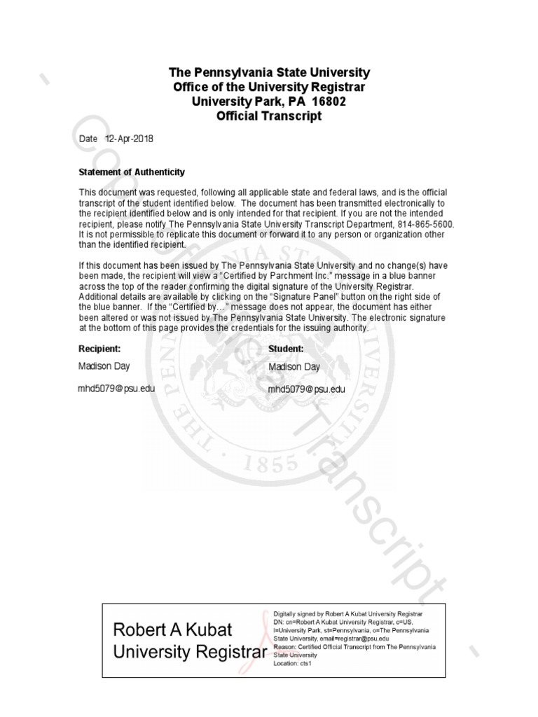 Officialtranscript Allcreditrecords | PDF | Grading (Education ...