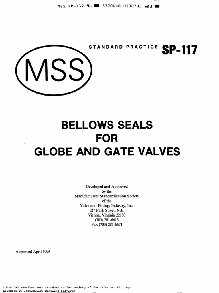 MSS SP-117 (1996) PDF | PDF | Pipe (Fluid Conveyance) | Leak