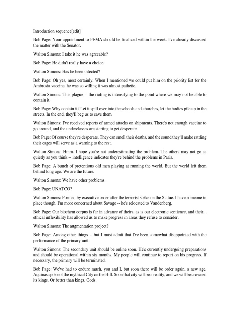 Deus Ex Dialogues | PDF | Liberty | Human