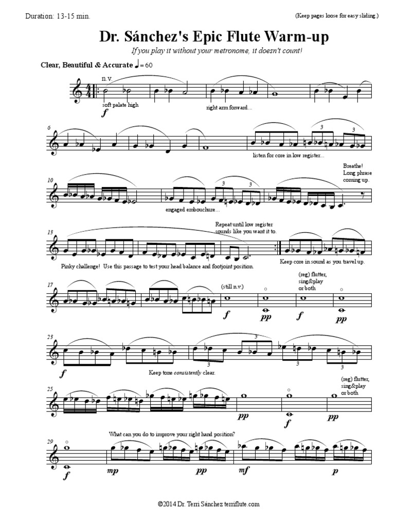 Dr. Sánchez's Epic Flute Warm-up | Musical Techniques | Musical ...