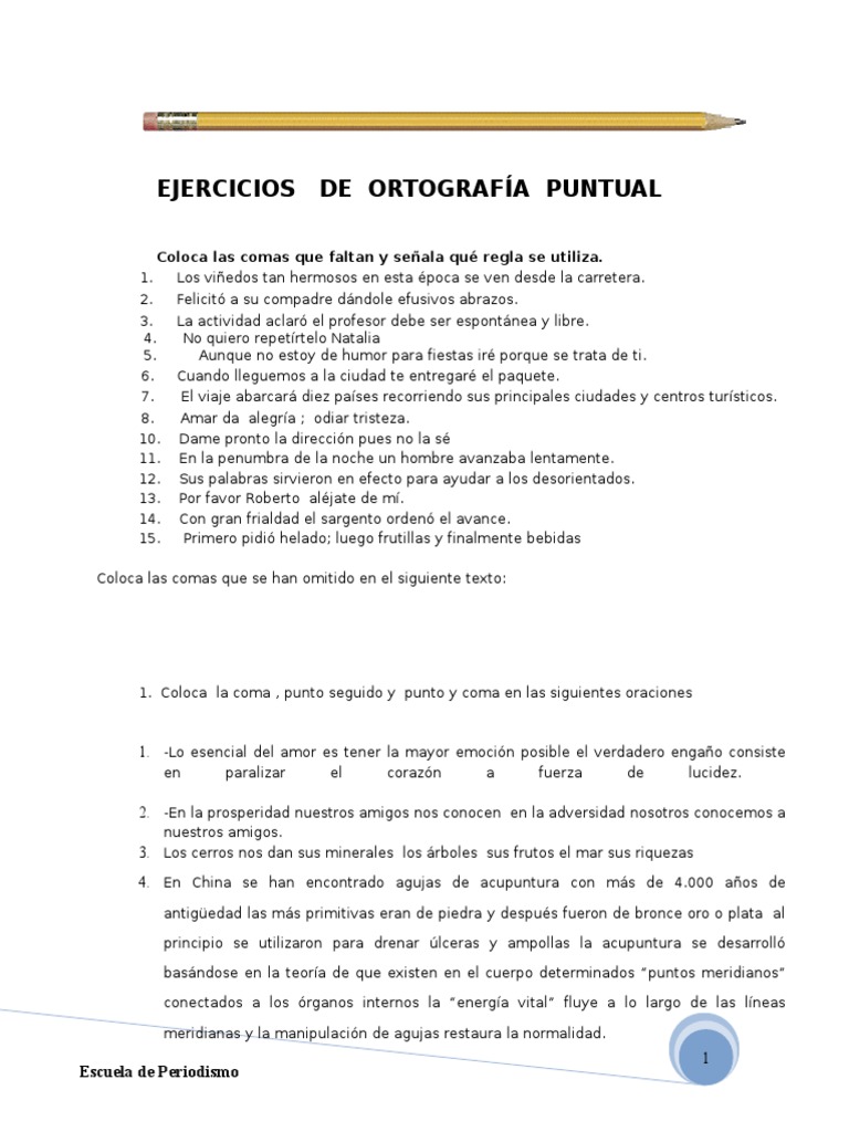 Ejercicios de Ortografía Puntual | PDF | Comillas | Japón