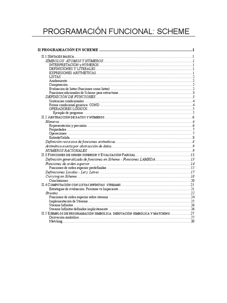 Apuntes Scheme | PDF | Esquema (lenguaje de programación) | Fracción ...
