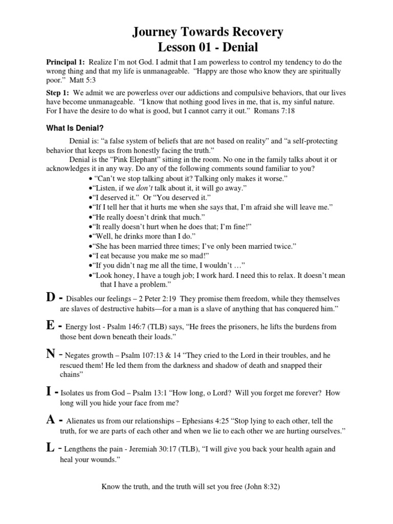 Overcoming Denial: The First Step Towards Recovery | PDF