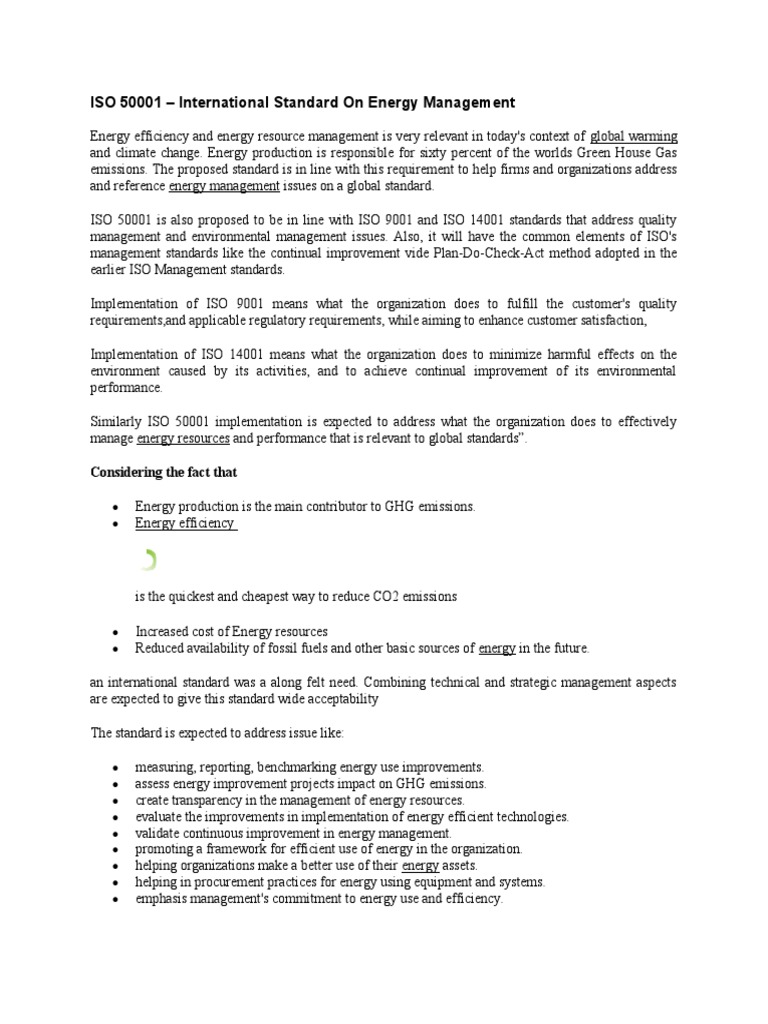 Iso 50001 | PDF | Energy Management | Efficient Energy Use