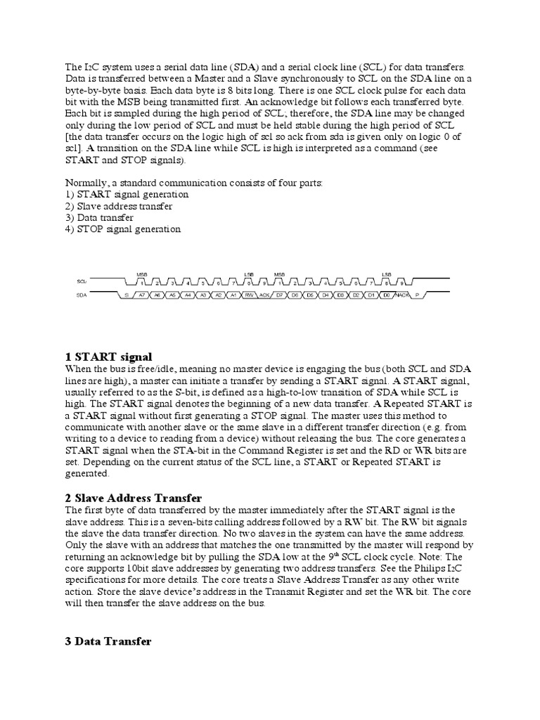 The I2C System Uses A Serial Data Line | PDF | Computer Hardware ...