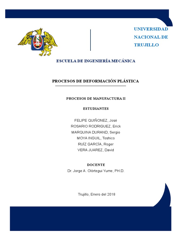 Procesos de Manufactura II - Procesos de Deformacion Plastica | PDF | Forjar | Aluminio