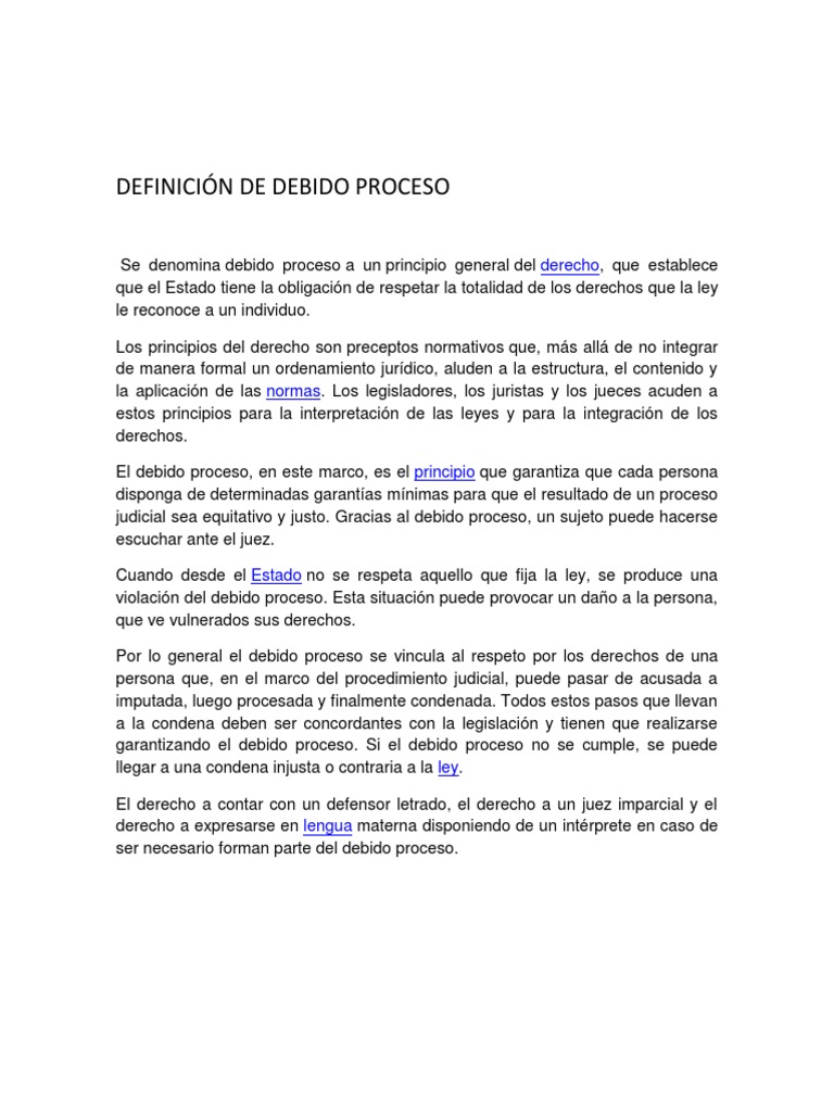 Definición de Debido Proceso | PDF | Debido al proceso | Virtud