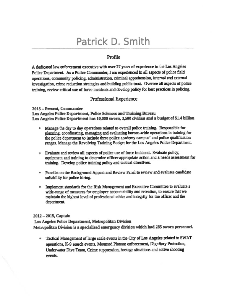 Patrick D Smith Resume | PDF