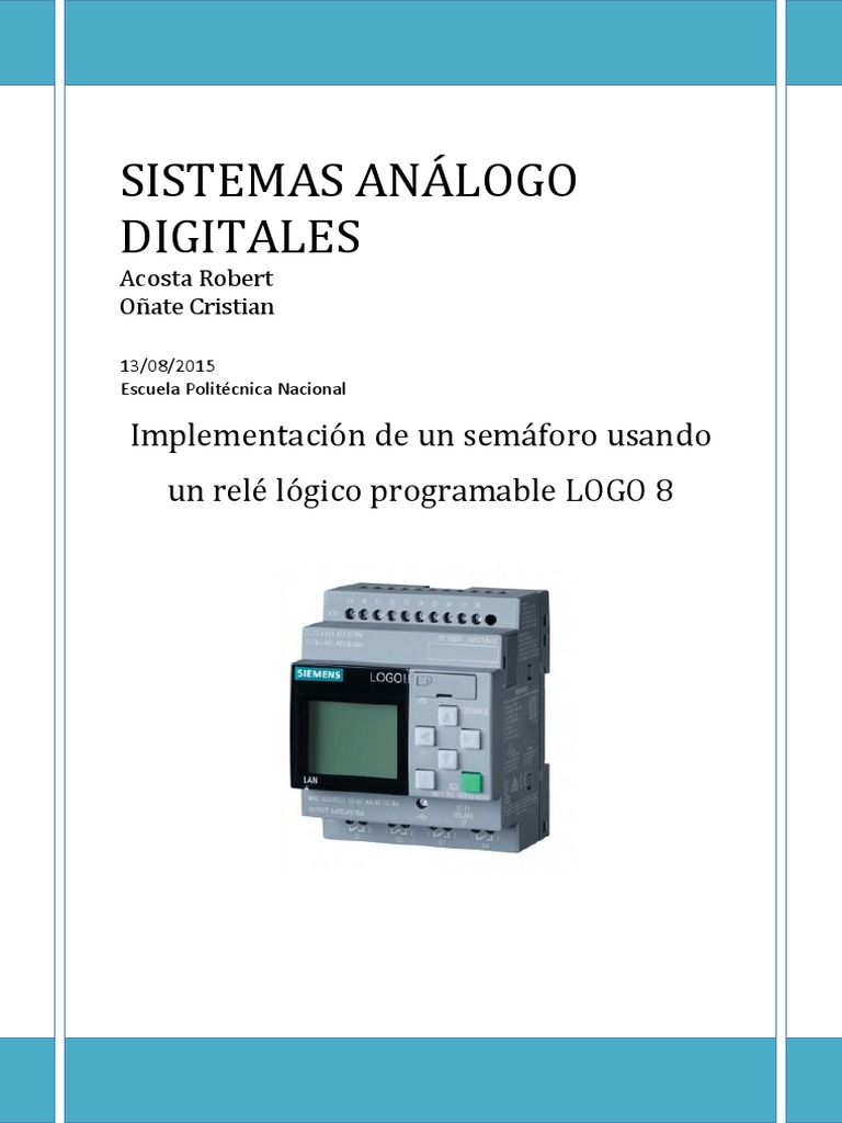 Implementación de un semáforo usando un relé lógico programable LOGO 8 ...