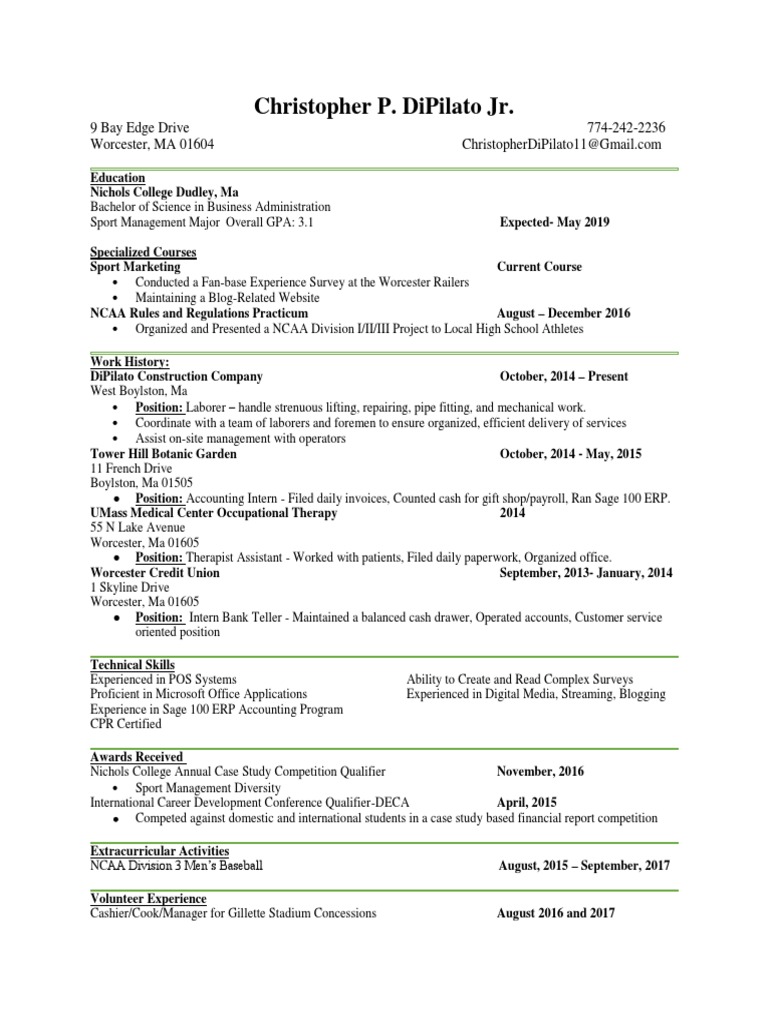 Revised Resume - Feb 19 | PDF | Business