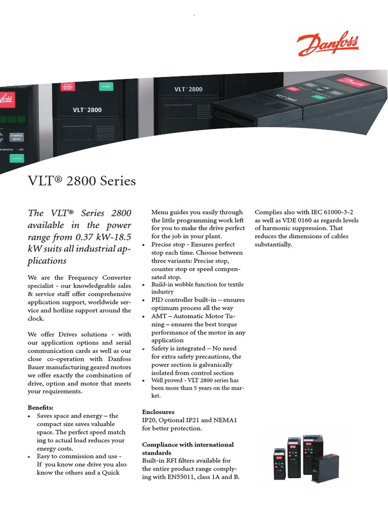 Danfoss VLT2800 | PDF | Mains Electricity | Manufactured Goods
