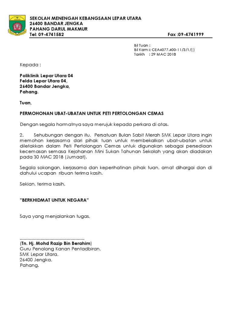 Contoh Surat Rasmi | PDF