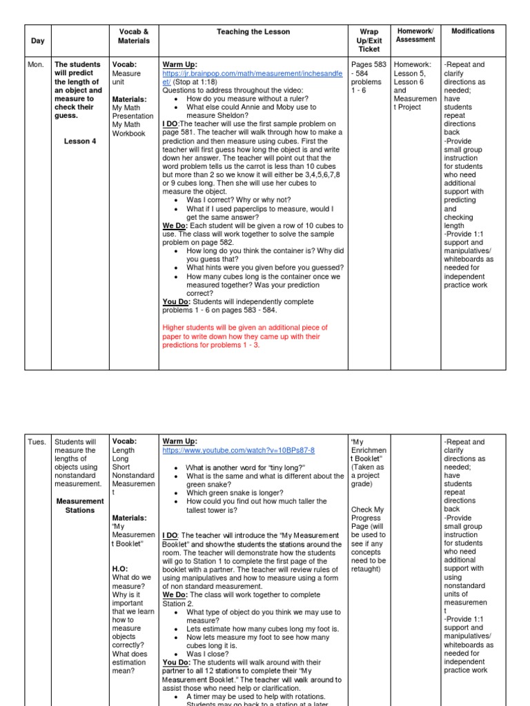 Homework/ Assessment Modifications | PDF | Clock | Measurement