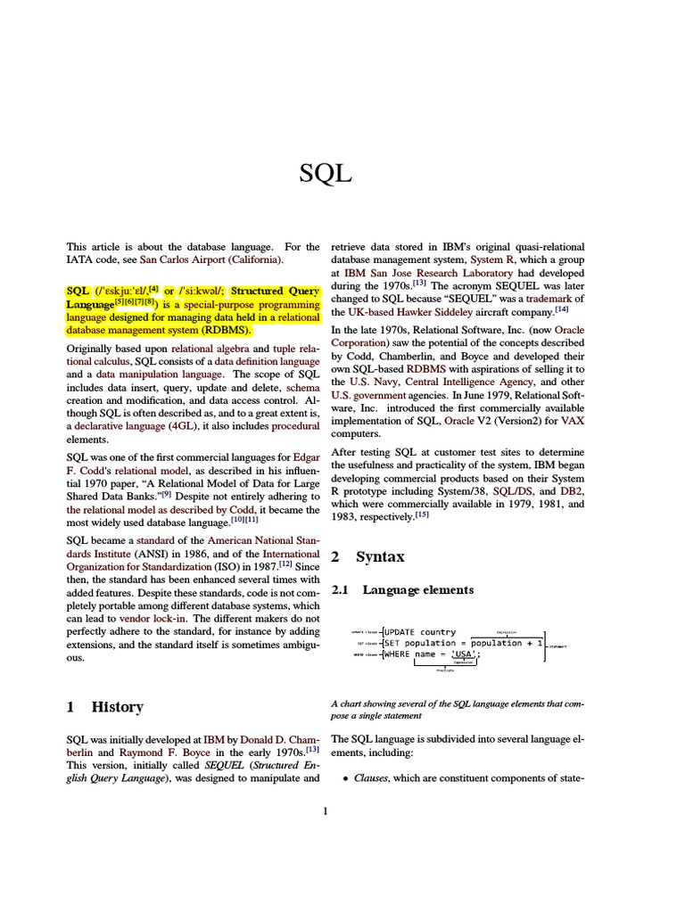 2 Syntax: SQL (Language | PDF | Sql | Information Retrieval