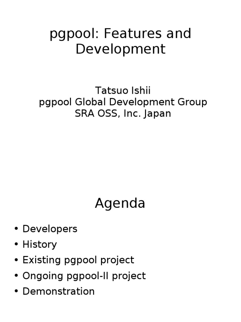 Pgpool Feat and Devel | PDF | Postgre Sql | Database Transaction