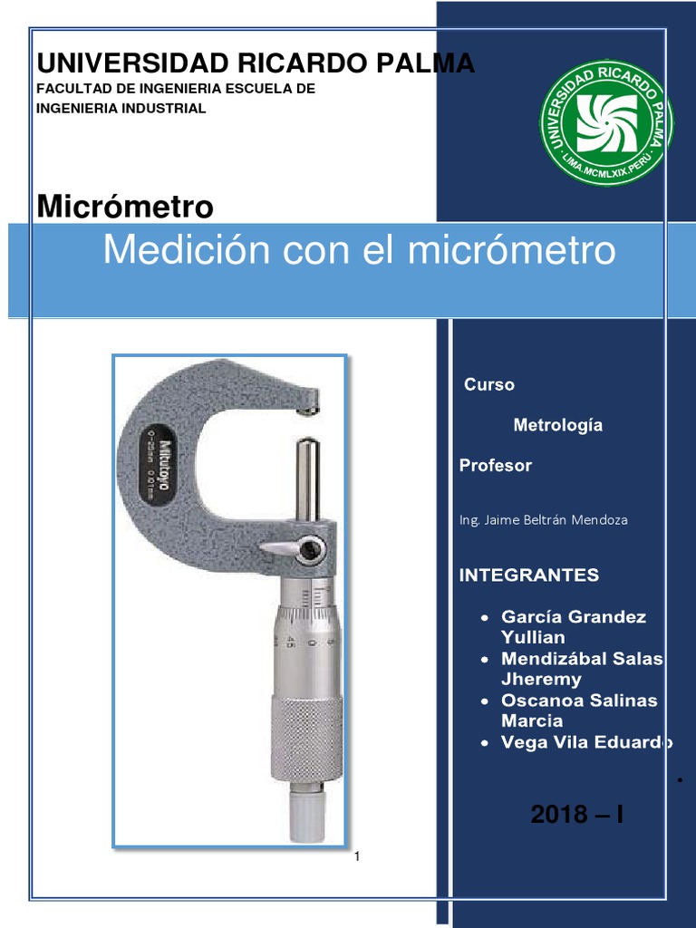Micrometro Lab | PDF | Longitud | Herramientas
