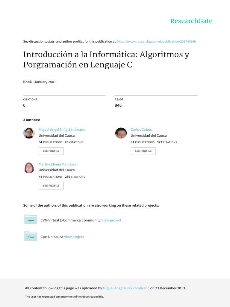 Introducción A La Informática: Algoritmos y Porgramación en Lenguaje C | PDF | Lenguaje de ...