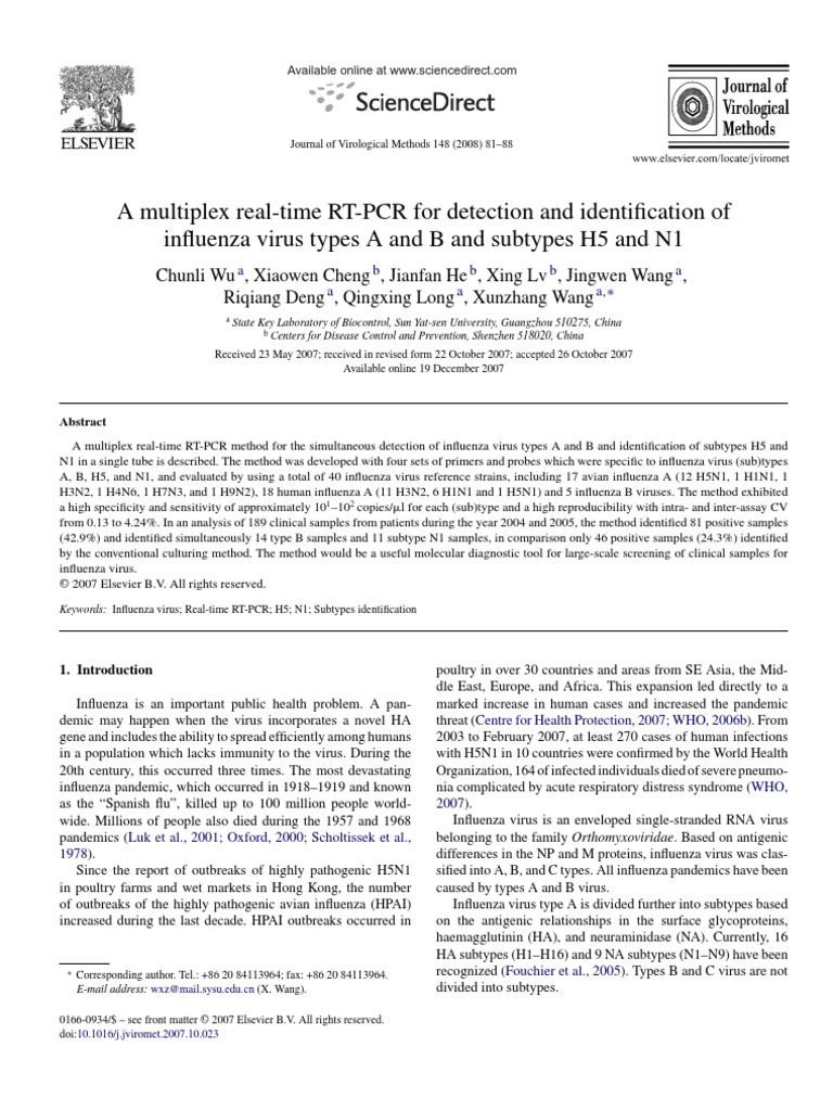 A Multiplex Real-Time RT-PCR For Detection and Identification of ...