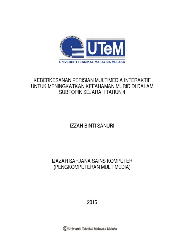 Keberkesanan Perisian Multimedia Interaktf Untuk Meningkatkan Kefahaman ...