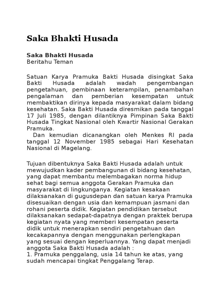 Saka Bhakti Husada | PDF