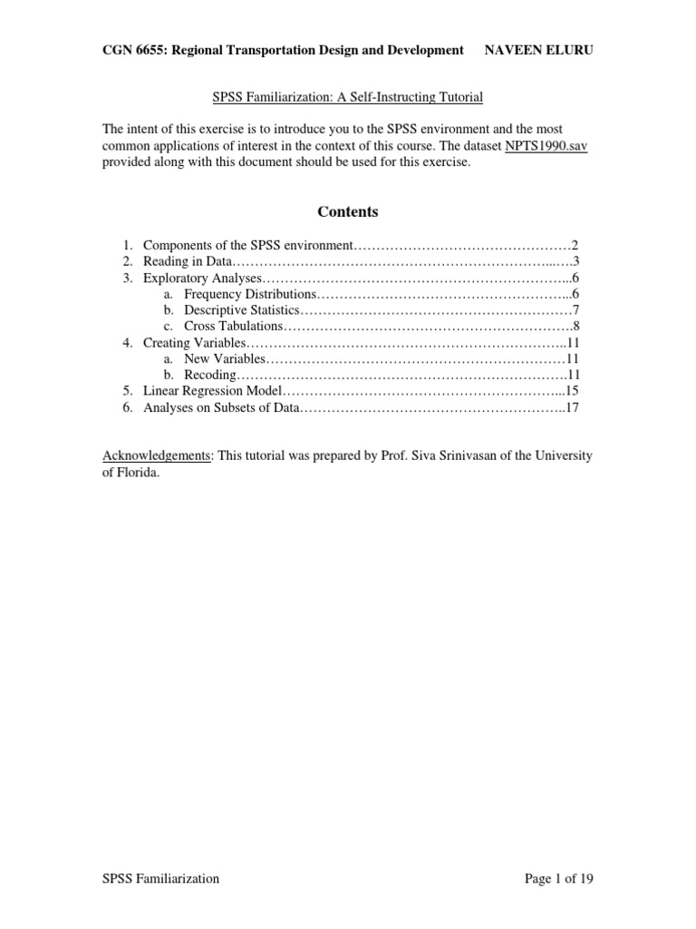 SPSS Tutorial | PDF | Errors And Residuals | Spss