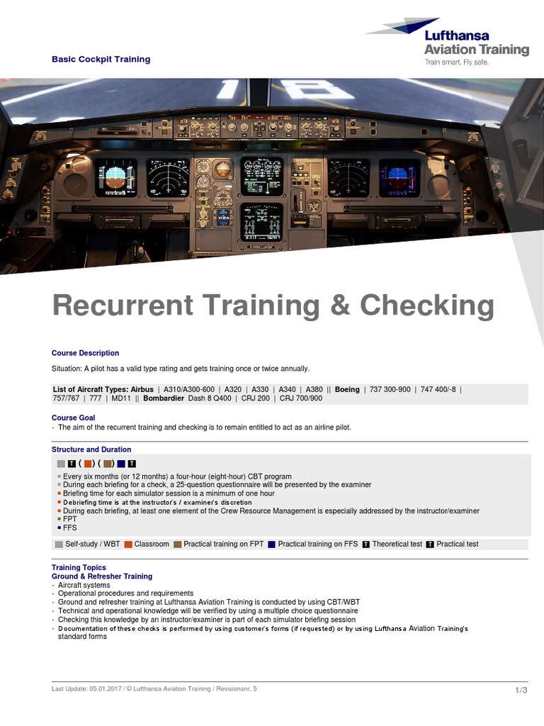 Recurrent Training & Checking Course | PDF | Flight Instructor | Aircraft