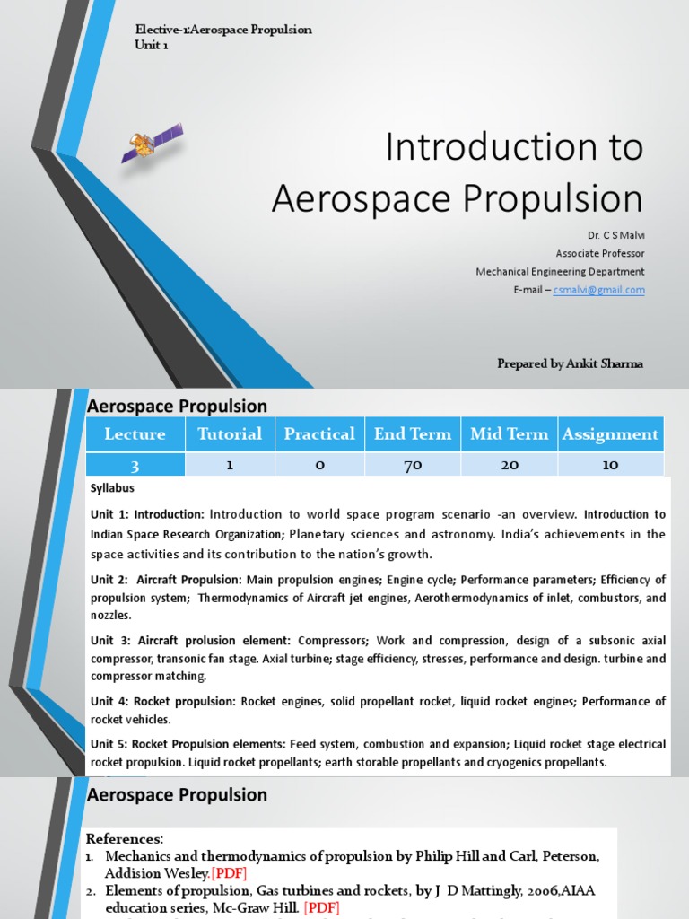 Introduction To Aerospace Propulsion | PDF | Satellite | Outer Space