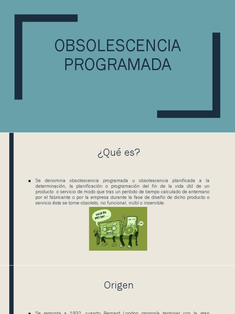Obsolescencia Programada | PDF | Residuos | Producción y fabricación