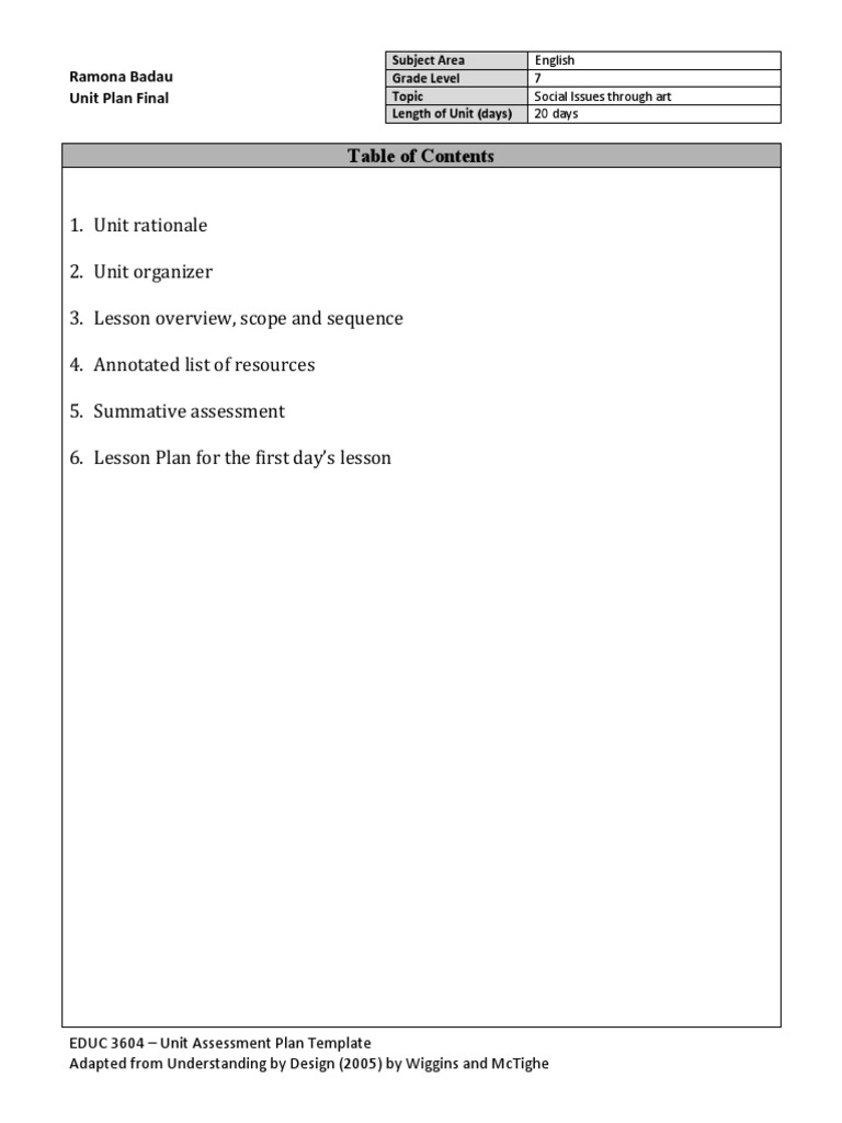 Unit Plan Final | PDF | Mass Media | Genre