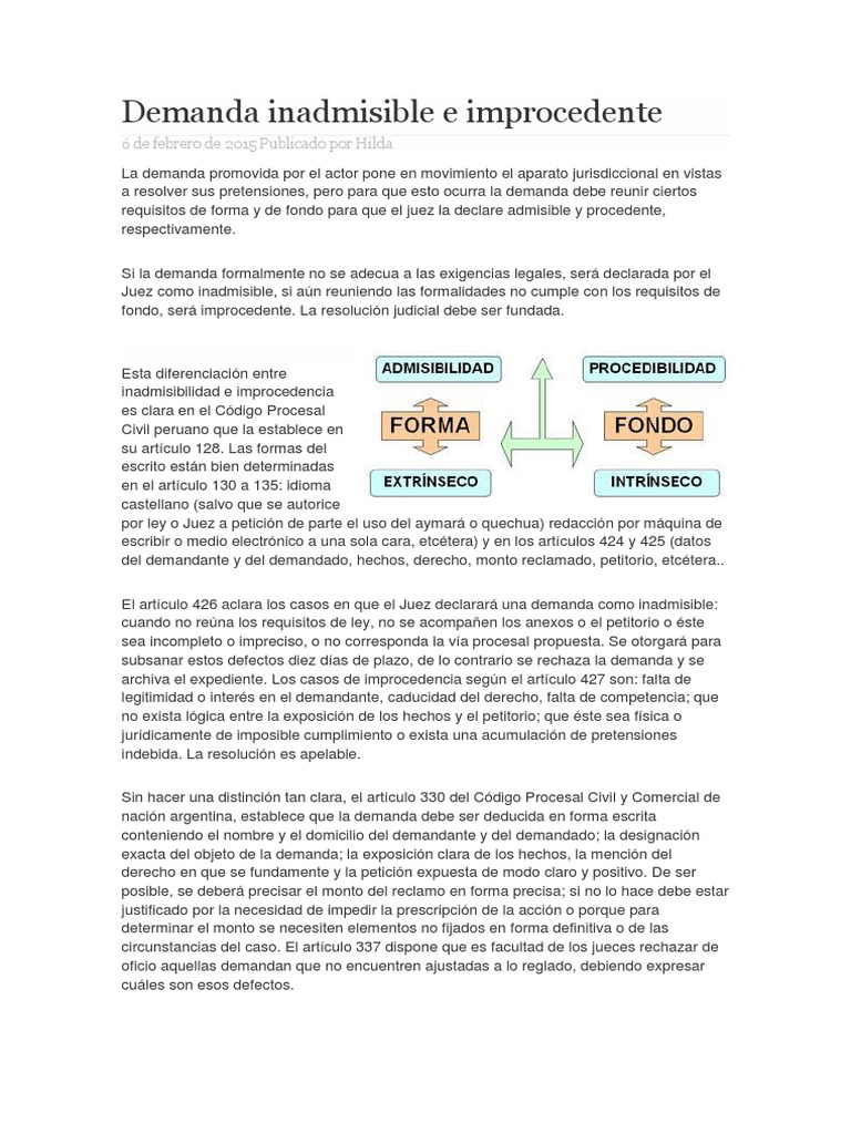 Demanda Inadmisible e Improcedente | Amor | Sociología