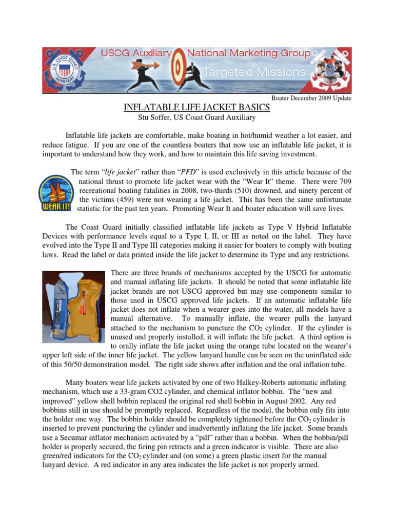 Inflatable Lifejacket Basics | PDF | Nature