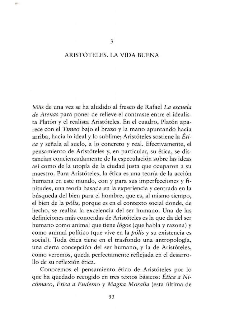 Aristoteles La Vida Buena Pdf Aristóteles Felicidad