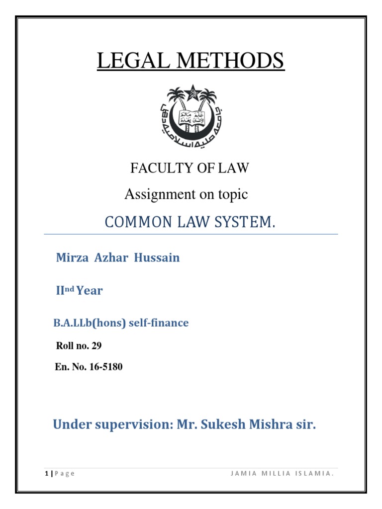 Legal Methods: Common Law System | PDF | Common Law | Precedent