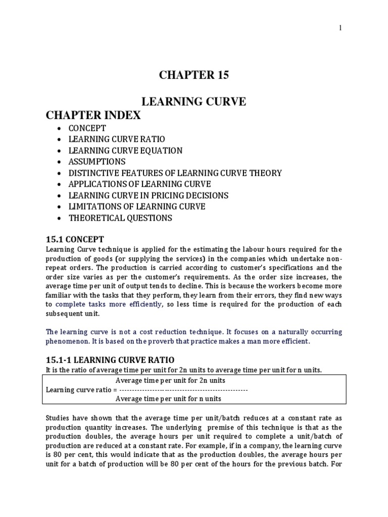 Chapter 15 Learning Curve | PDF | Labour Economics | Overtime