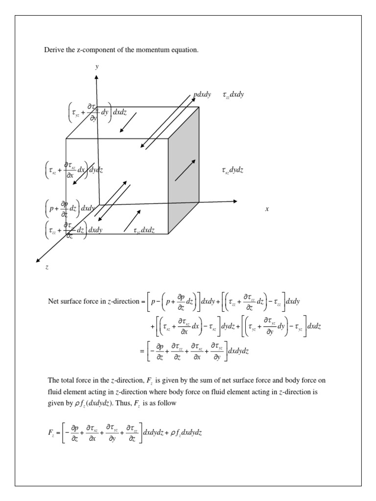 Dxdy Dy DXDZ y | PDF | Viscosity | Fluid Mechanics